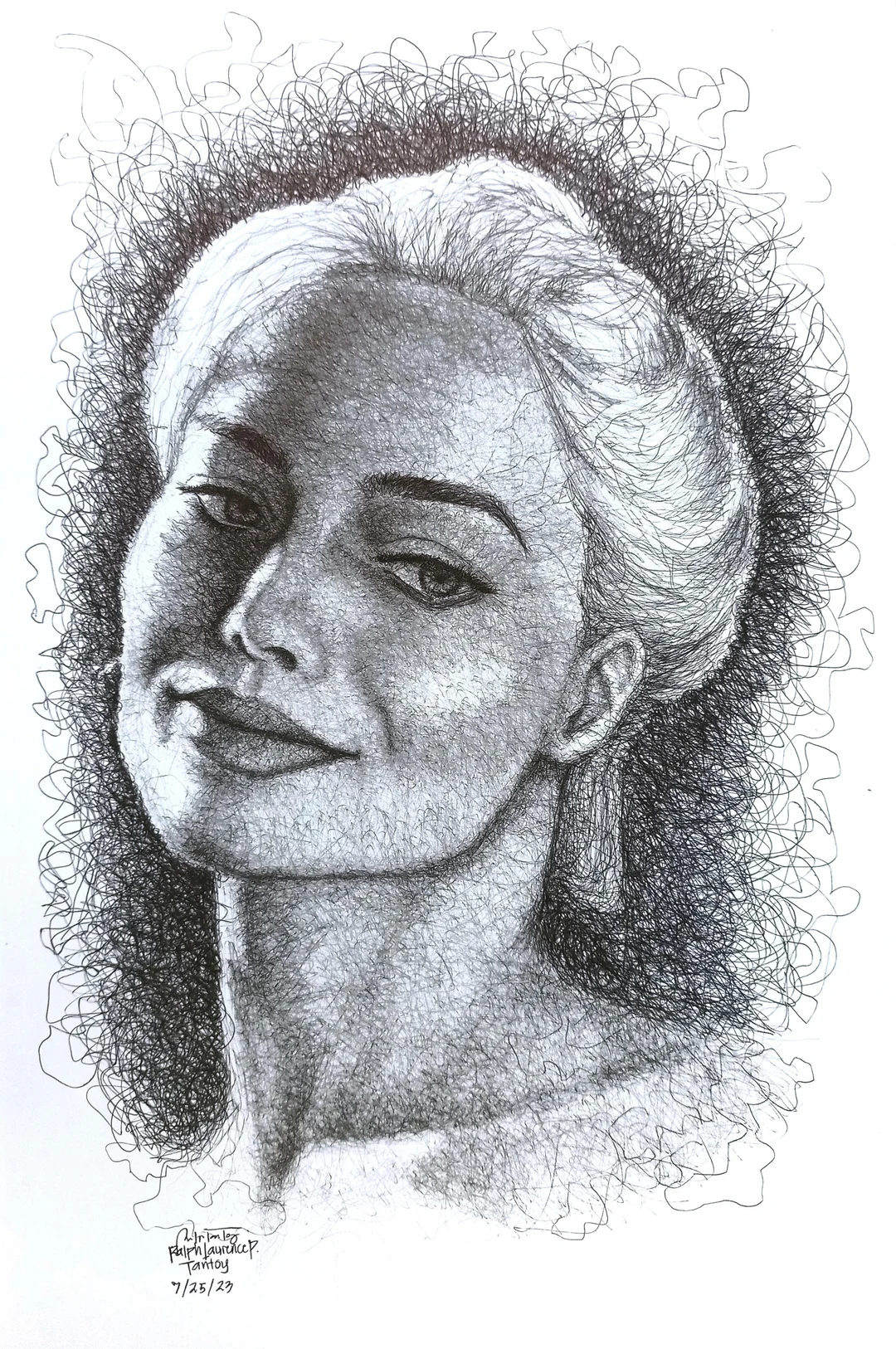 Scribble- Margot Robbie, Ralph, Ballpoint pen, 2023 | Scrolller