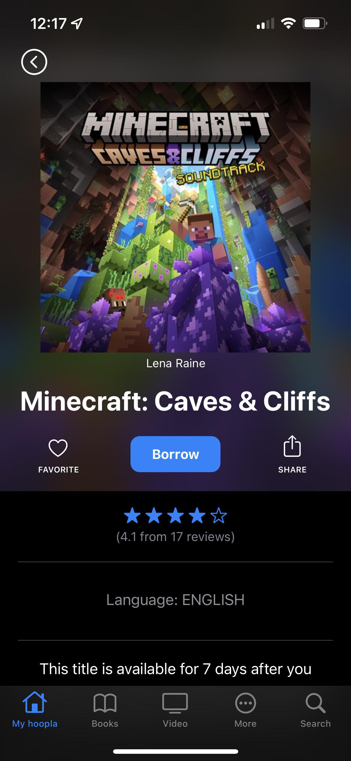 My library has the Minecraft caves and cliffs soundtrack for automatic download for some reason ...