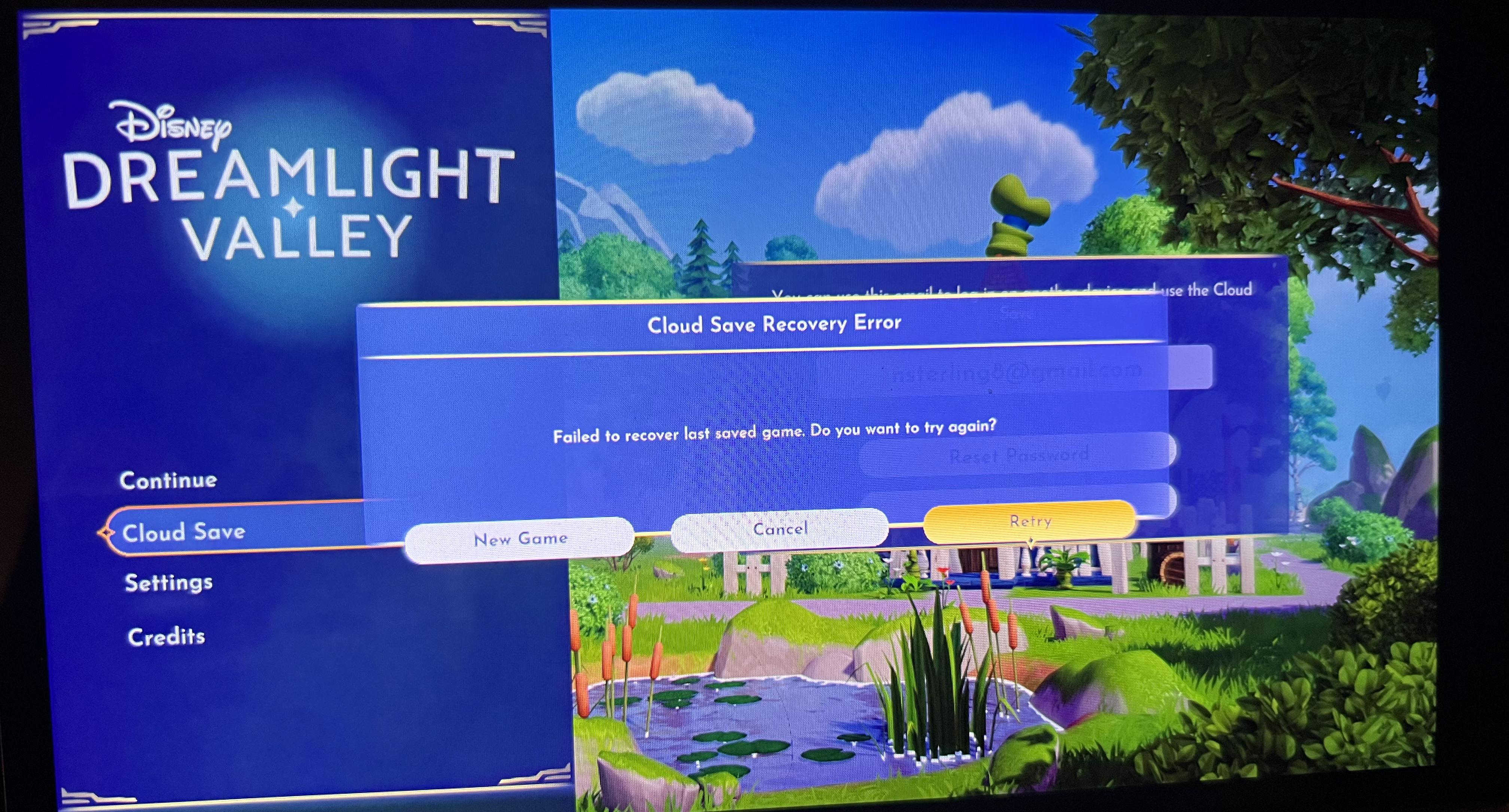 Has anyone had a problem logging out of cloud save and they get this message? I started playing ...