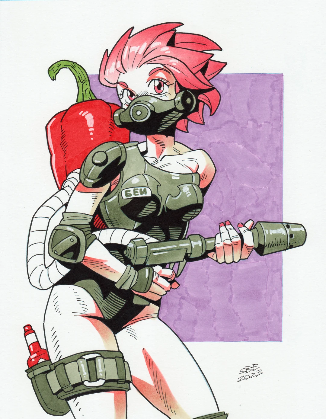 Chilli Commando, Softboiledart, Markers, 2023 | Scrolller
