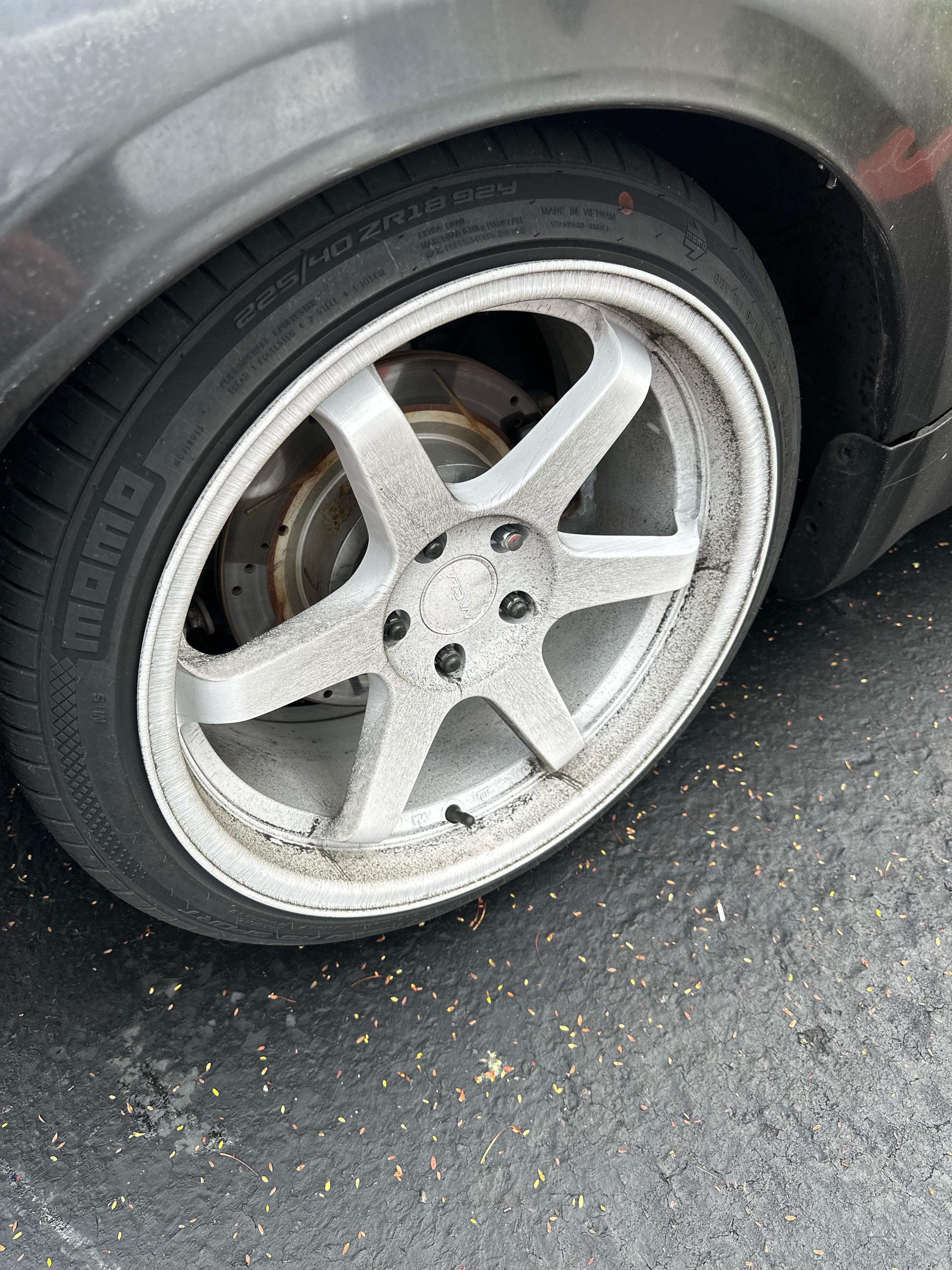 Rear passenger wheel has excessive brake dust | Scrolller