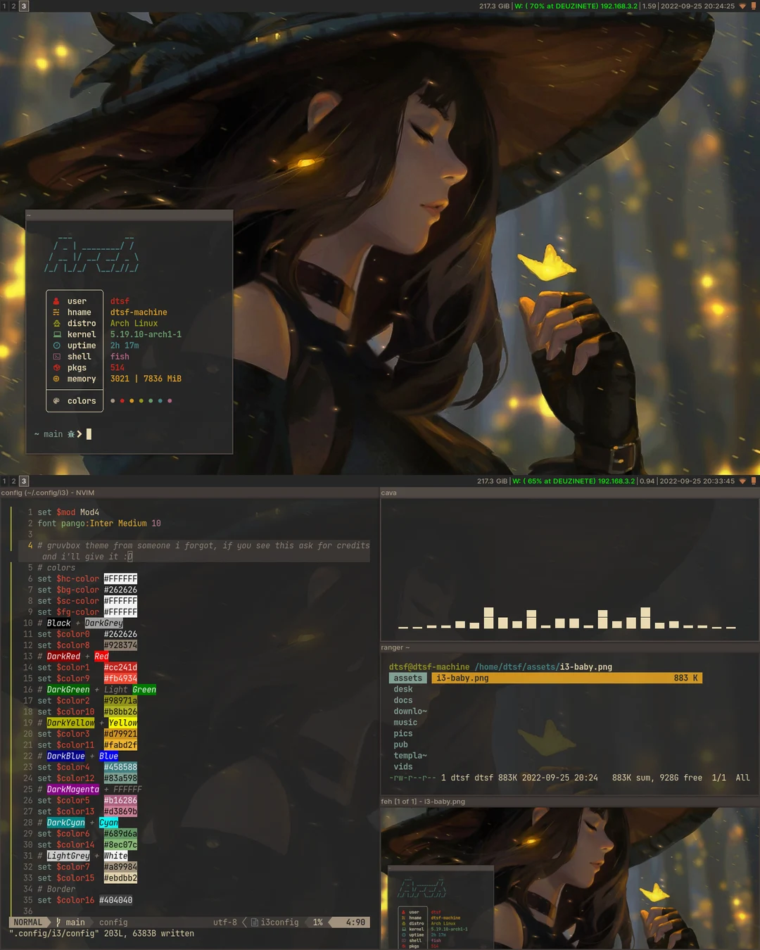 [I3] Simple i3, with no gaps and gruvbox :D | Scrolller