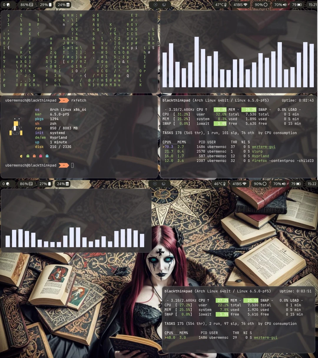 [Hyprland] Gothic Rice | Scrolller