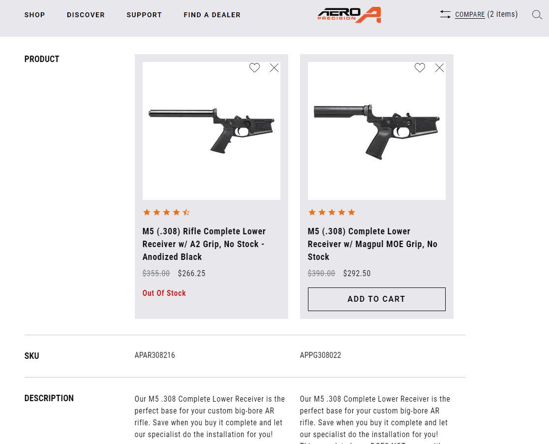 Stumped - What is the difference between the buffer tubes on these two Aero lowers? | Scrolller