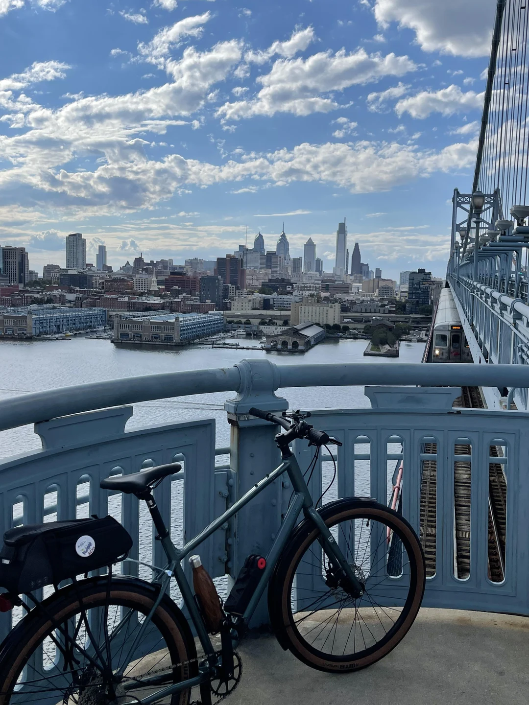Philly skyline seen from Ben Franklin Bridge pedestrian path. | Scrolller