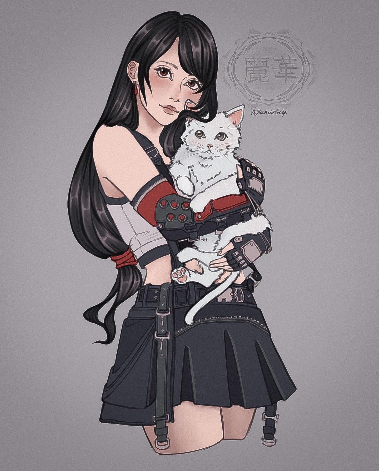 Tifa and Fluffy, best side quest ever! (art by ReikasCafe) | Scrolller