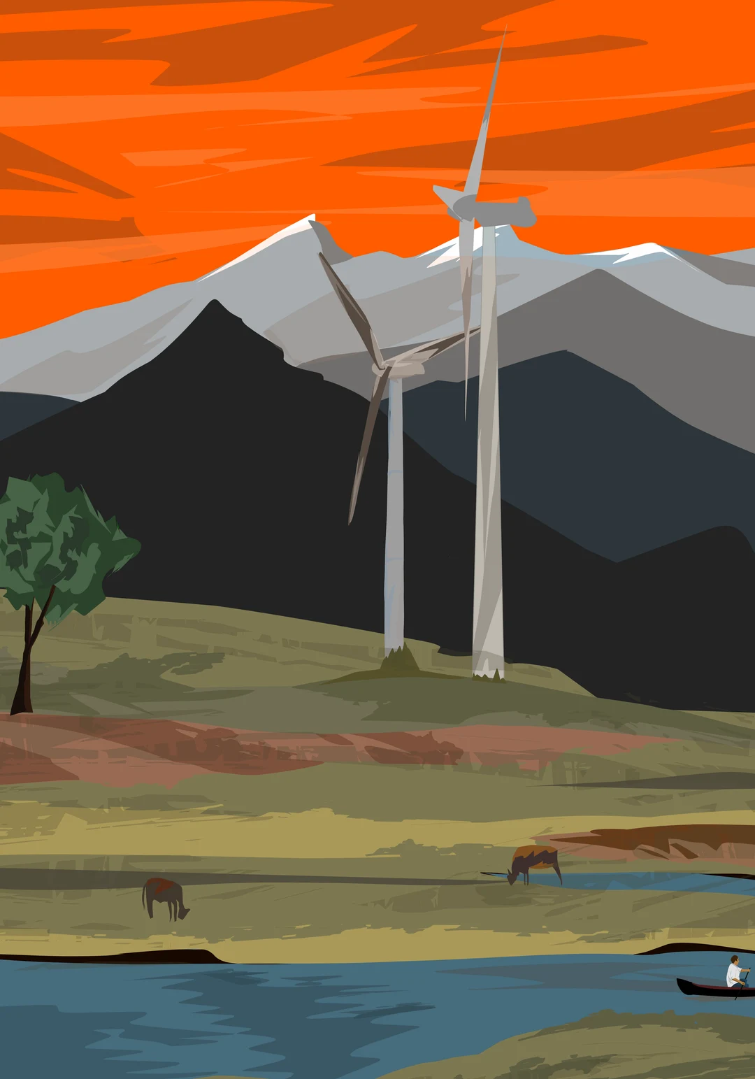 "Wind Turbines of Thenkasi", Digital, By me, 2022 | Scrolller