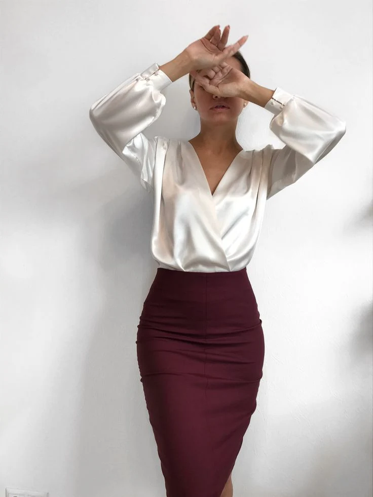 Burgundy and White Satin | Scrolller