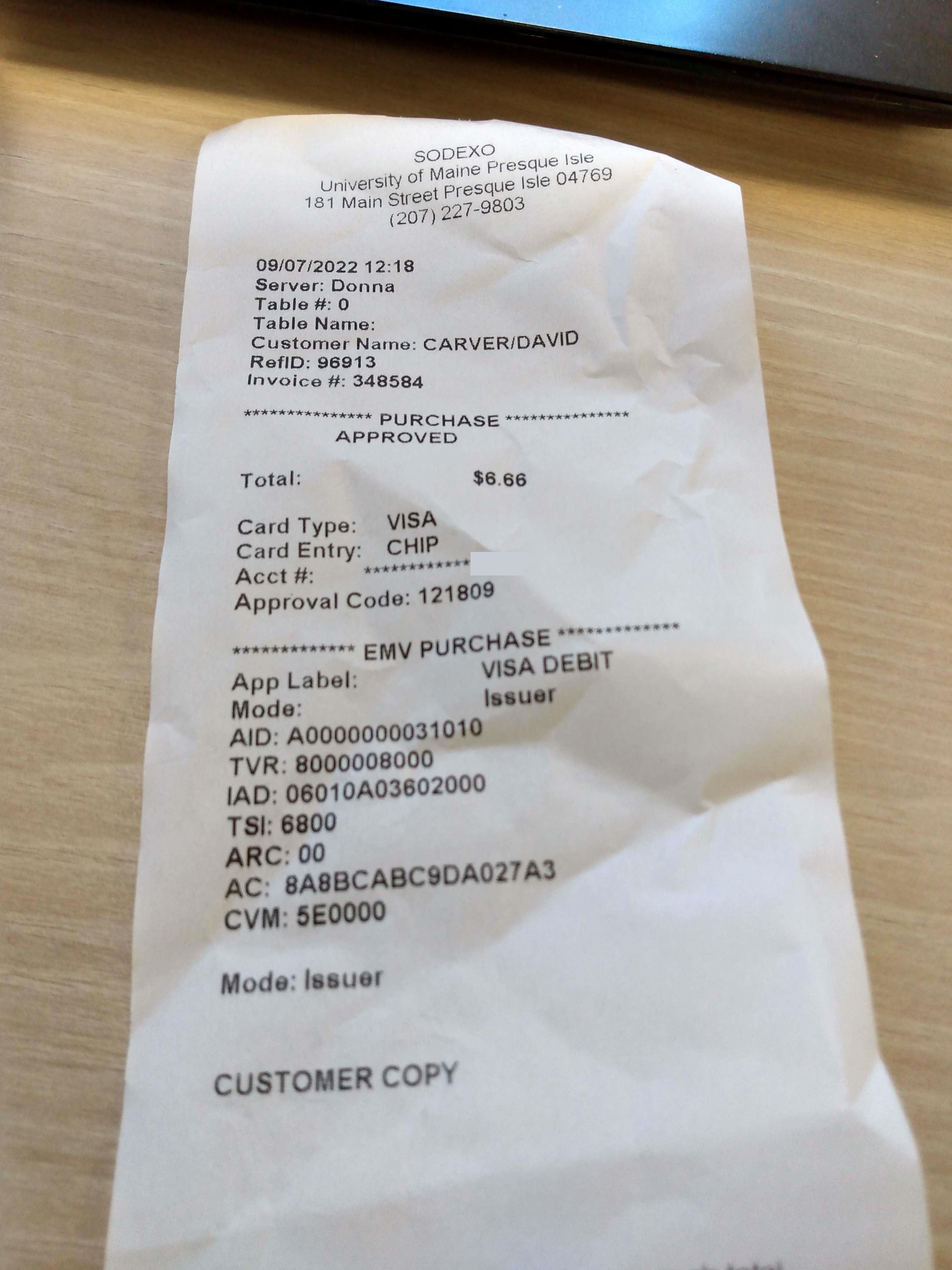 Receipt for Exactly $6.66 Worth of Food | Scrolller