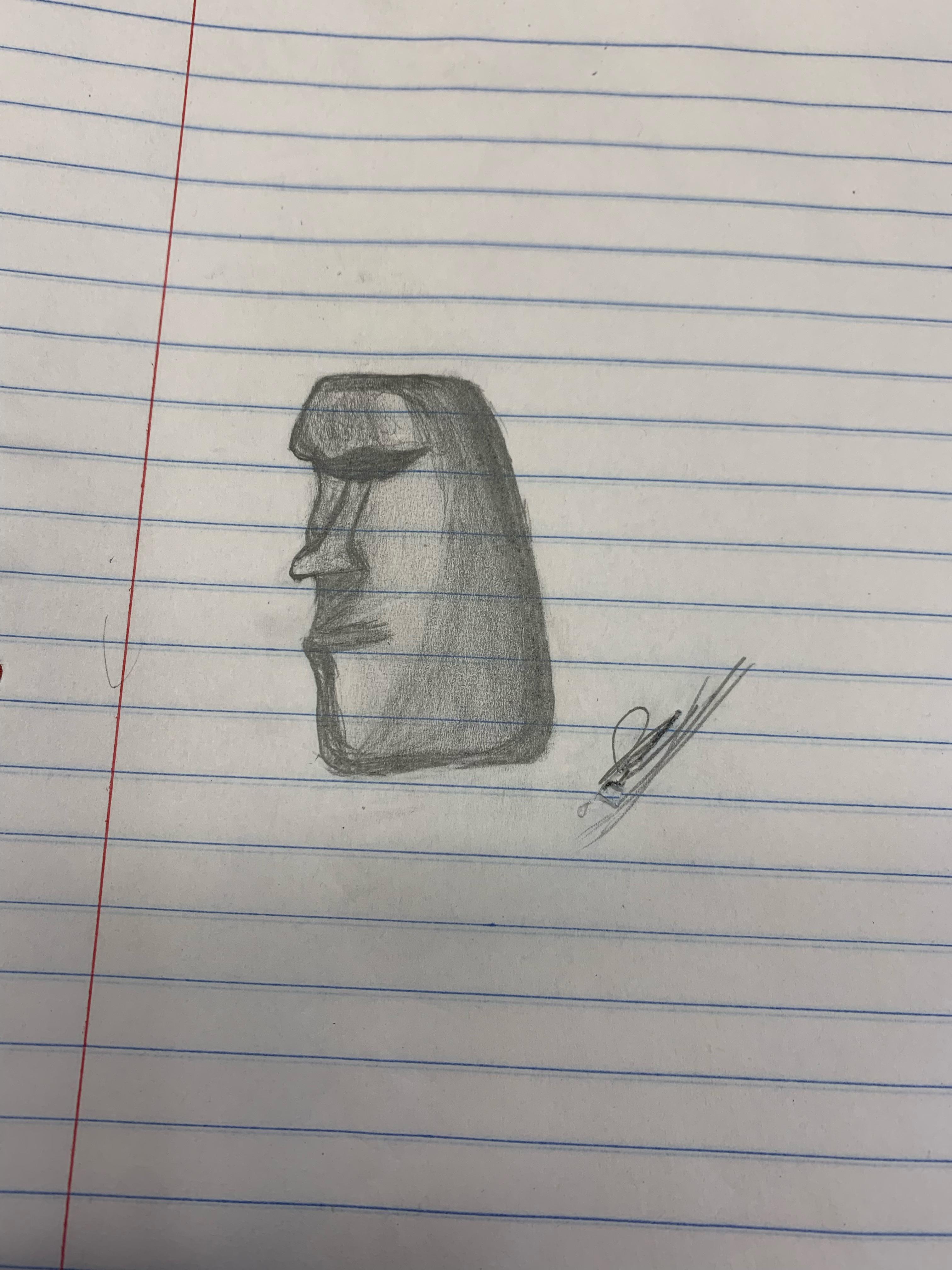 Moai (me) graphite, 2022 | Scrolller