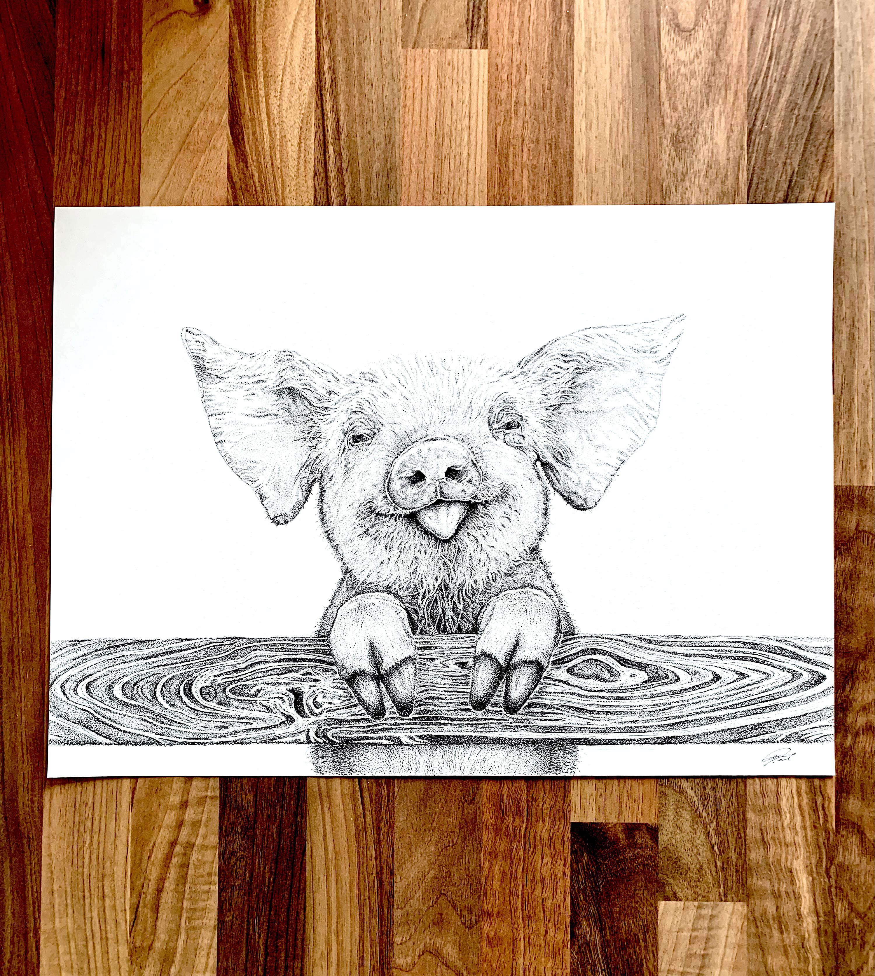 (OC) Cheeky Piglet Made From 60 Hours Of Dots | Scrolller