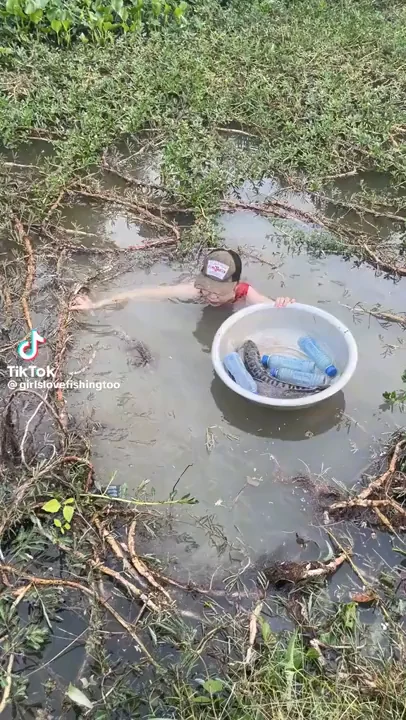 Caught quite a big one...with water bottles? | Scrolller