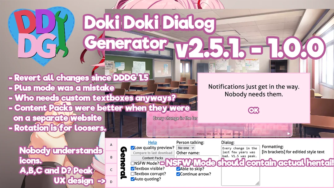 Doki Doki Dialog Generator 2.5.1 - 1.0.0 - The decluttering update | Scrolller