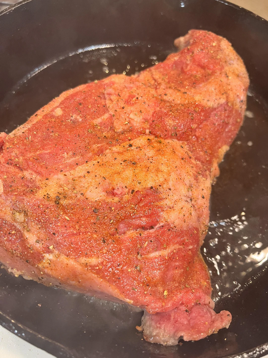 Seared my tri tip on the cast iron and finished off in the oven | Scrolller