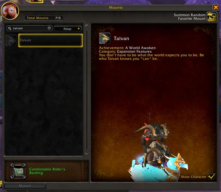 I think the Taivan mount preview window is broken... | Scrolller