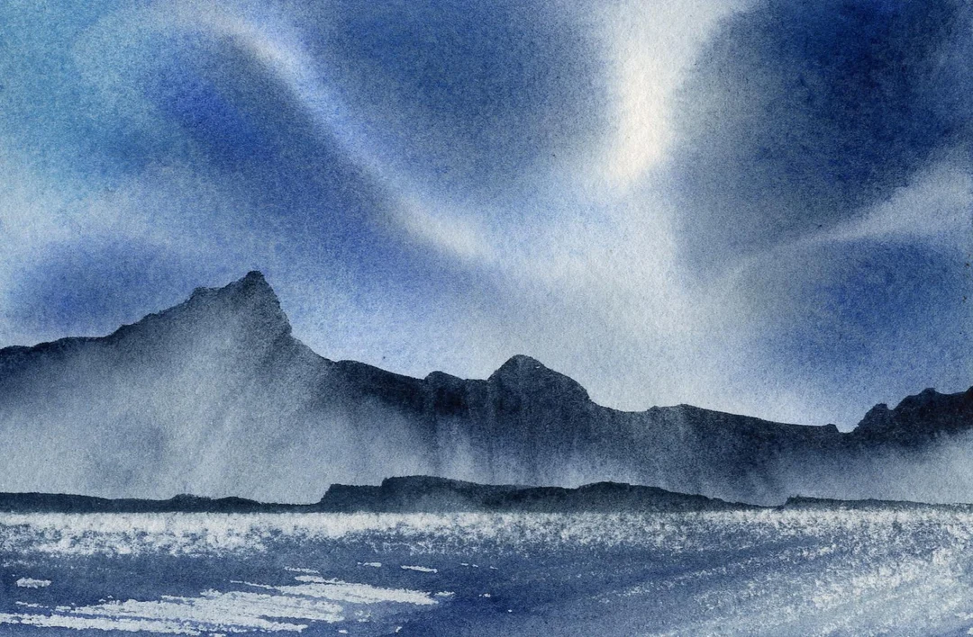 Mountains and sky, Me, Watercolour, 2022 | Scrolller