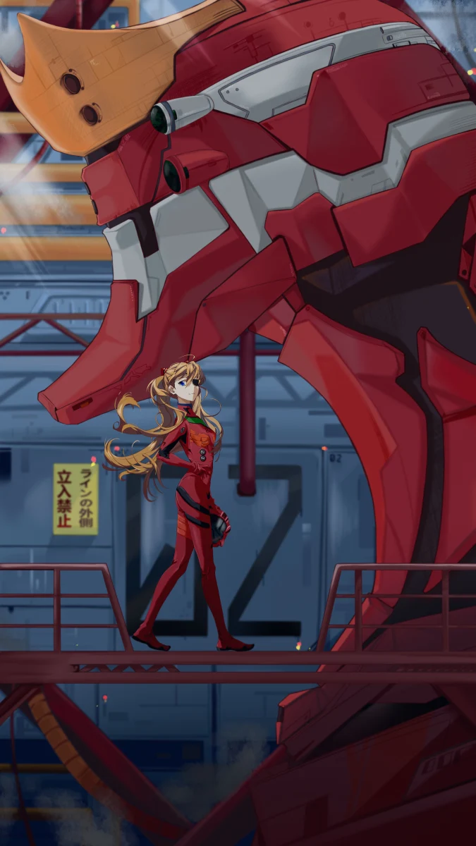 Asuka & EVA Unit 02 (By #Money) | Scrolller