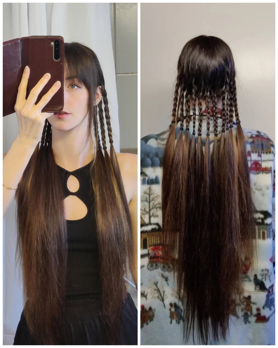 Fun and easy hairstyle for long hair, made from 12 braids. | Scrolller