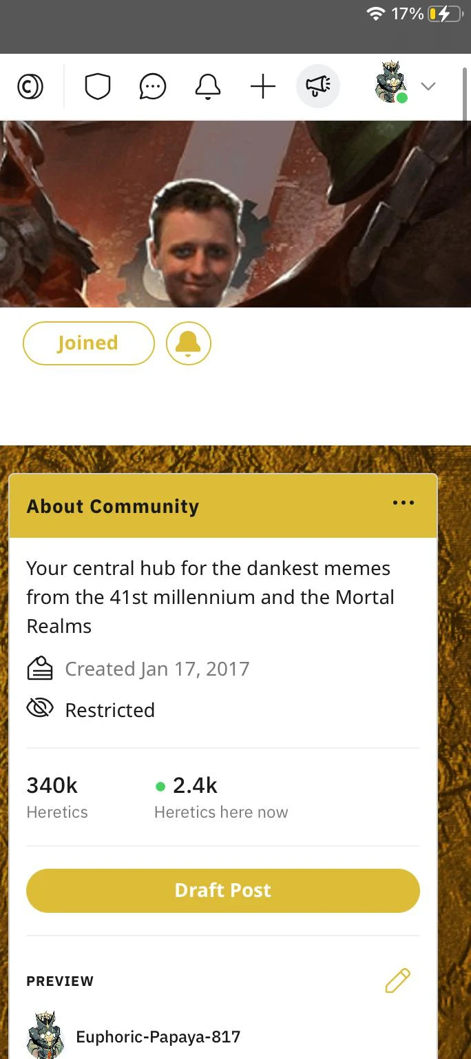 Does anyone know why R/Grimdank is restricted now? | Scrolller