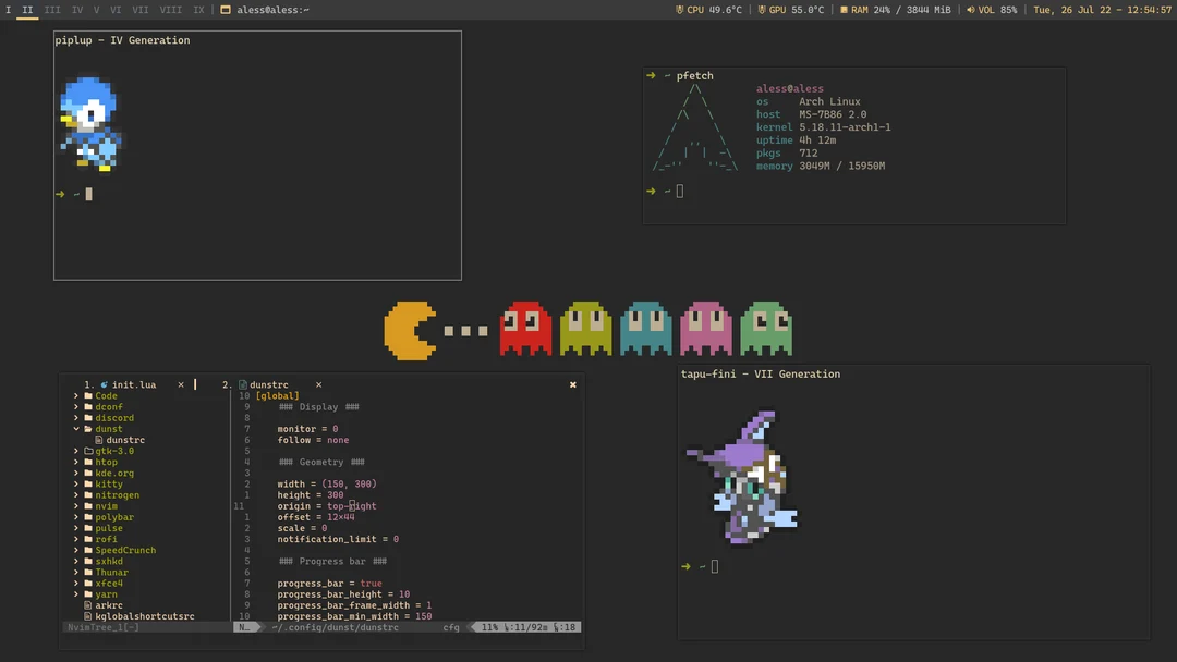 [bspwm] gruvbox and simple | Scrolller