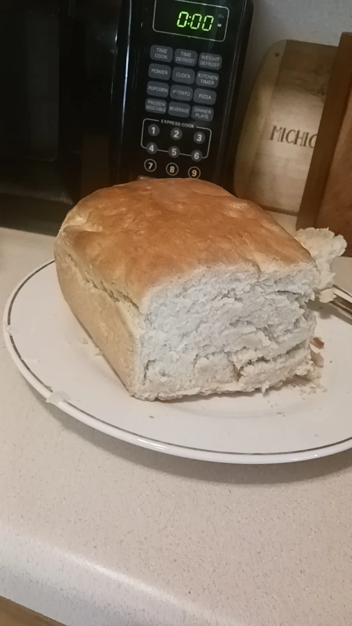My girlfriends first attempt at bread. thoughts? advice? tasted good and fluffy | Scrolller