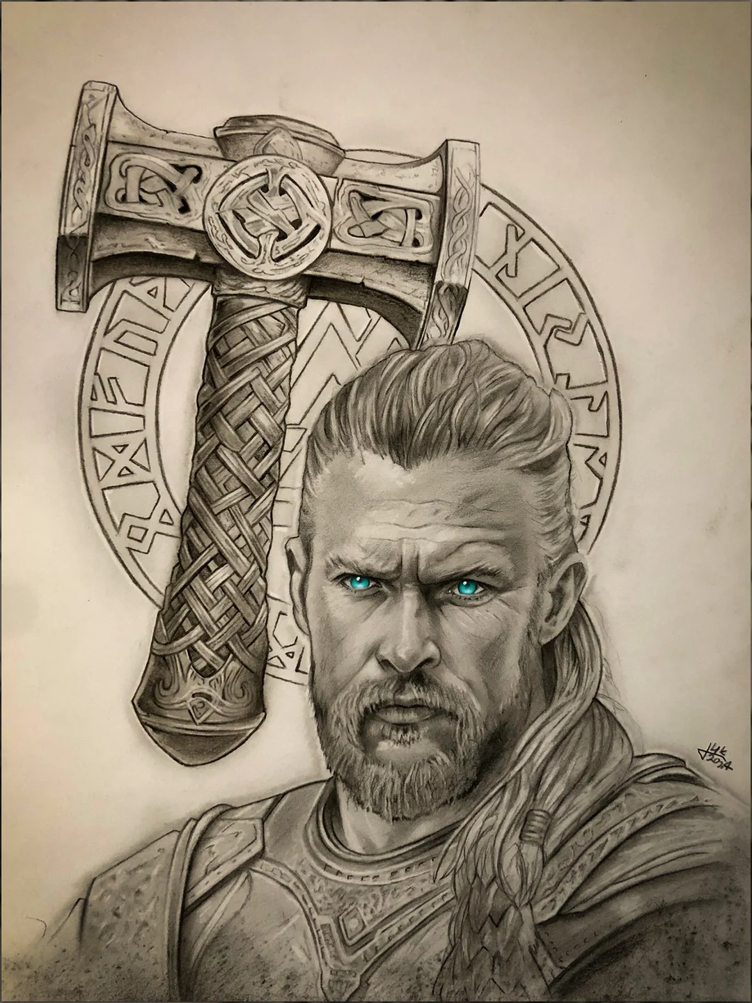 Thunder God Norse Mythology, Thk Art, Pencil Drawing, 2024 | Scrolller