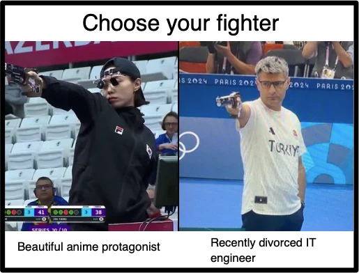 Choose your fighter (Olympics air pistol edition) | Scrolller