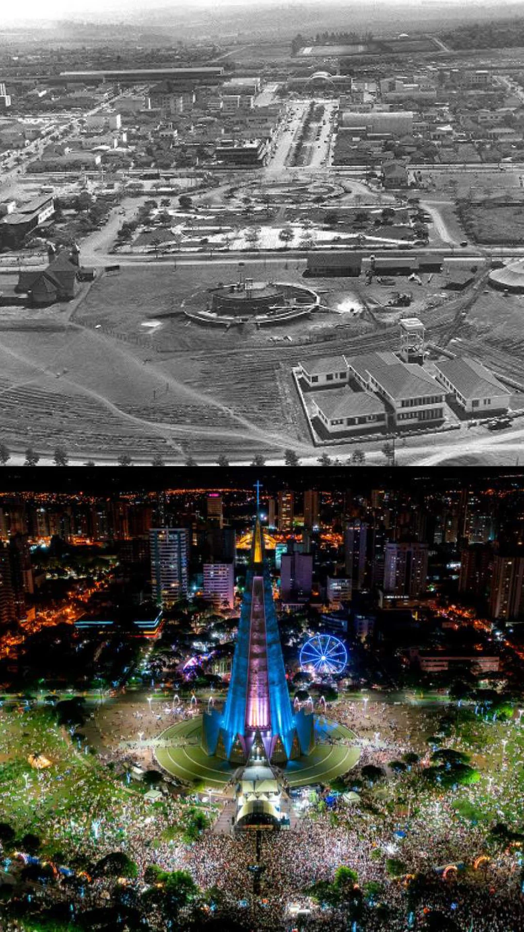 My city in 1969 vs now in 2024. Taken from same location more or less. | Scrolller