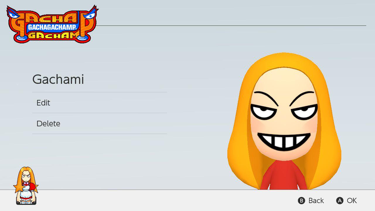 Gachami Mii I made in Gachaga Champ for Switch | Scrolller