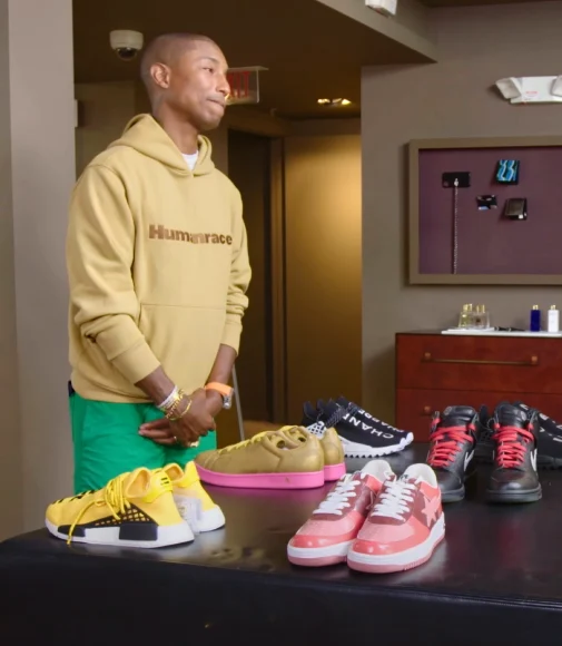 Does anyone know what the name of the tan and pink shoe nearest to Pharrell is? | Scrolller