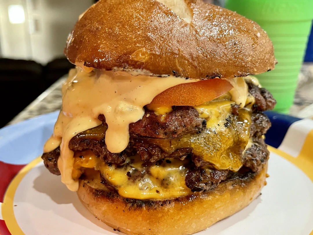 Triple smashburger done on my Kamado Joe | Scrolller