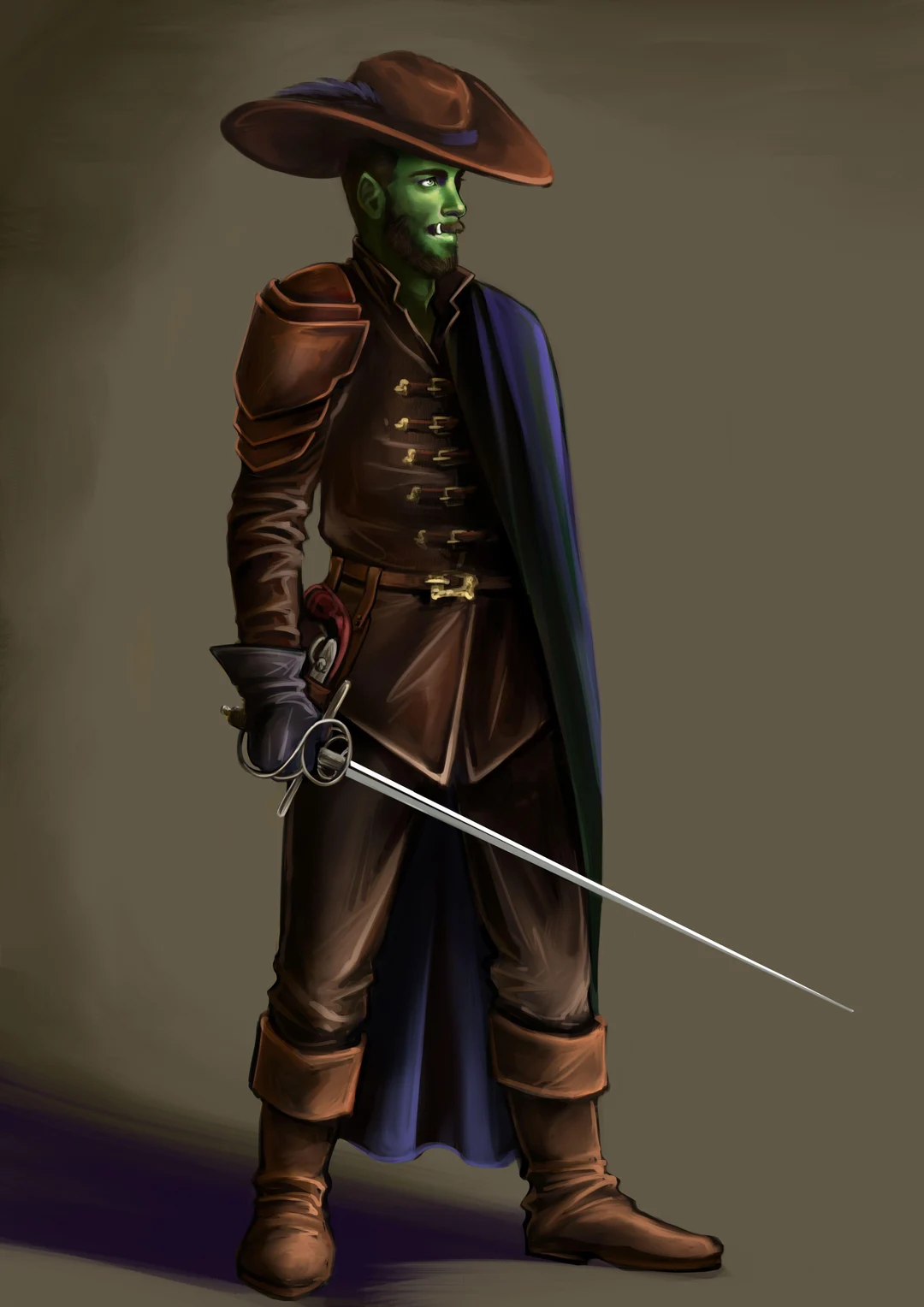 Cobalt Sterling, half orc swashbuckler by Tamara Tegethoff | Scrolller
