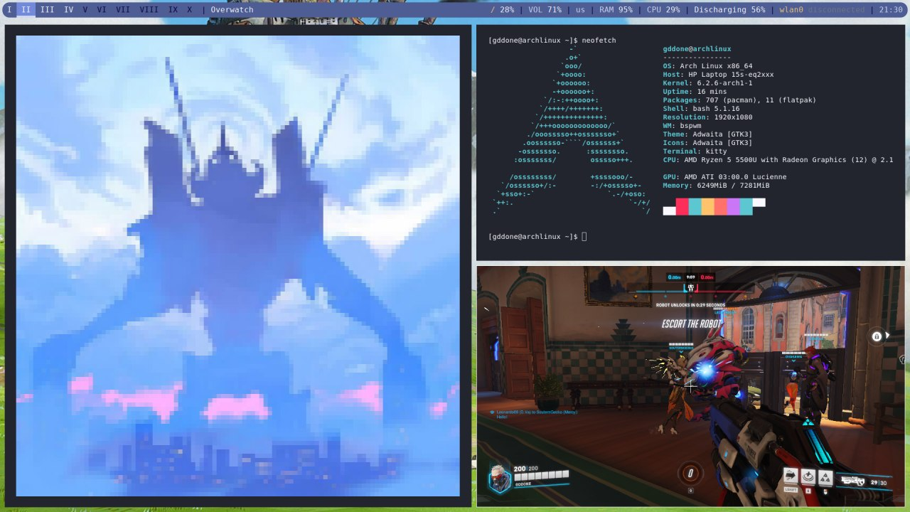 [bspwm] that's how I game on arch btw | Scrolller