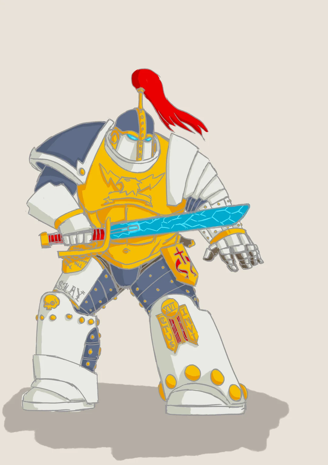 Chapter champion in relic power armor | Scrolller