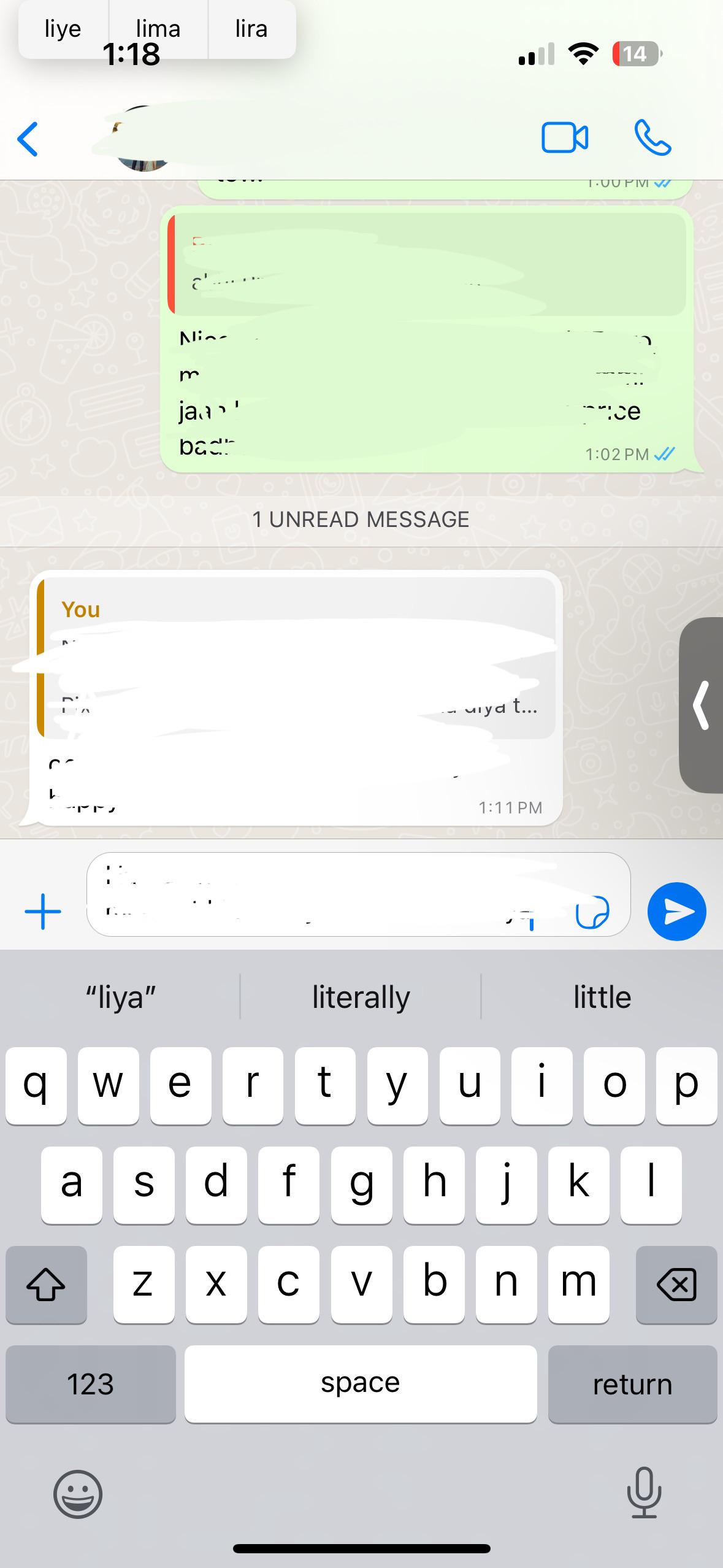 Text suggestions behind time component BUG. Is this only limited to WhatsApp or anyone else had ...