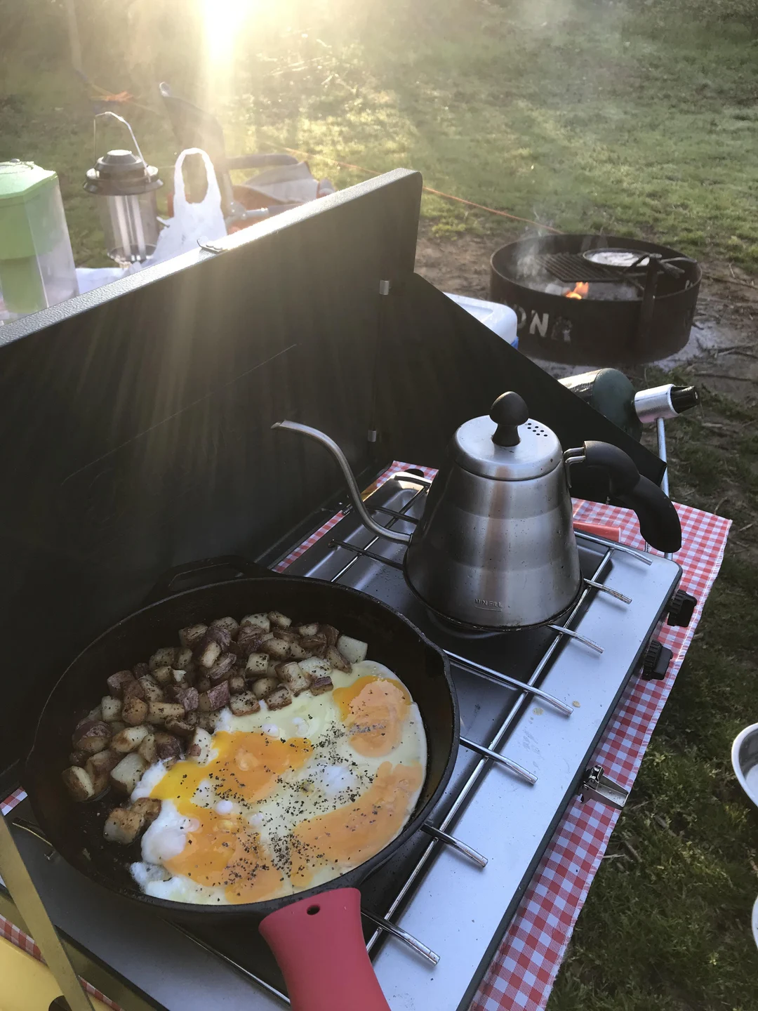 Making breakfast at camp | Scrolller