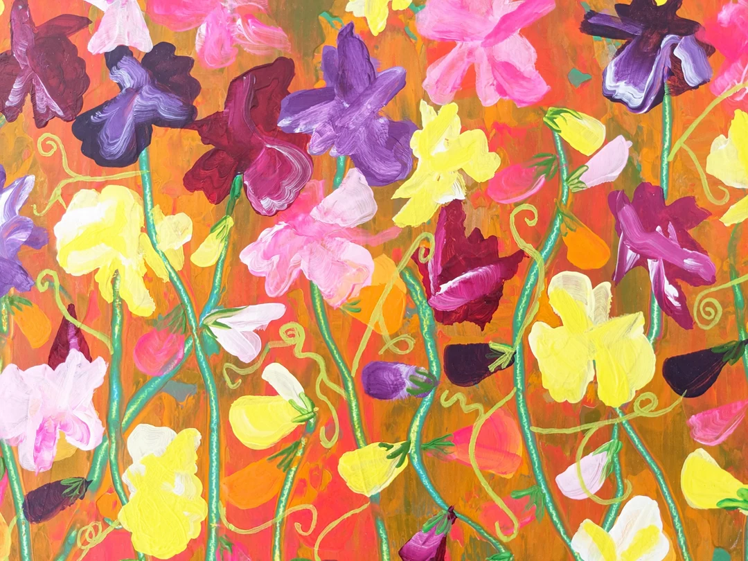 'Sweet Pea', By me, Acrylic on board, 2021 | Scrolller
