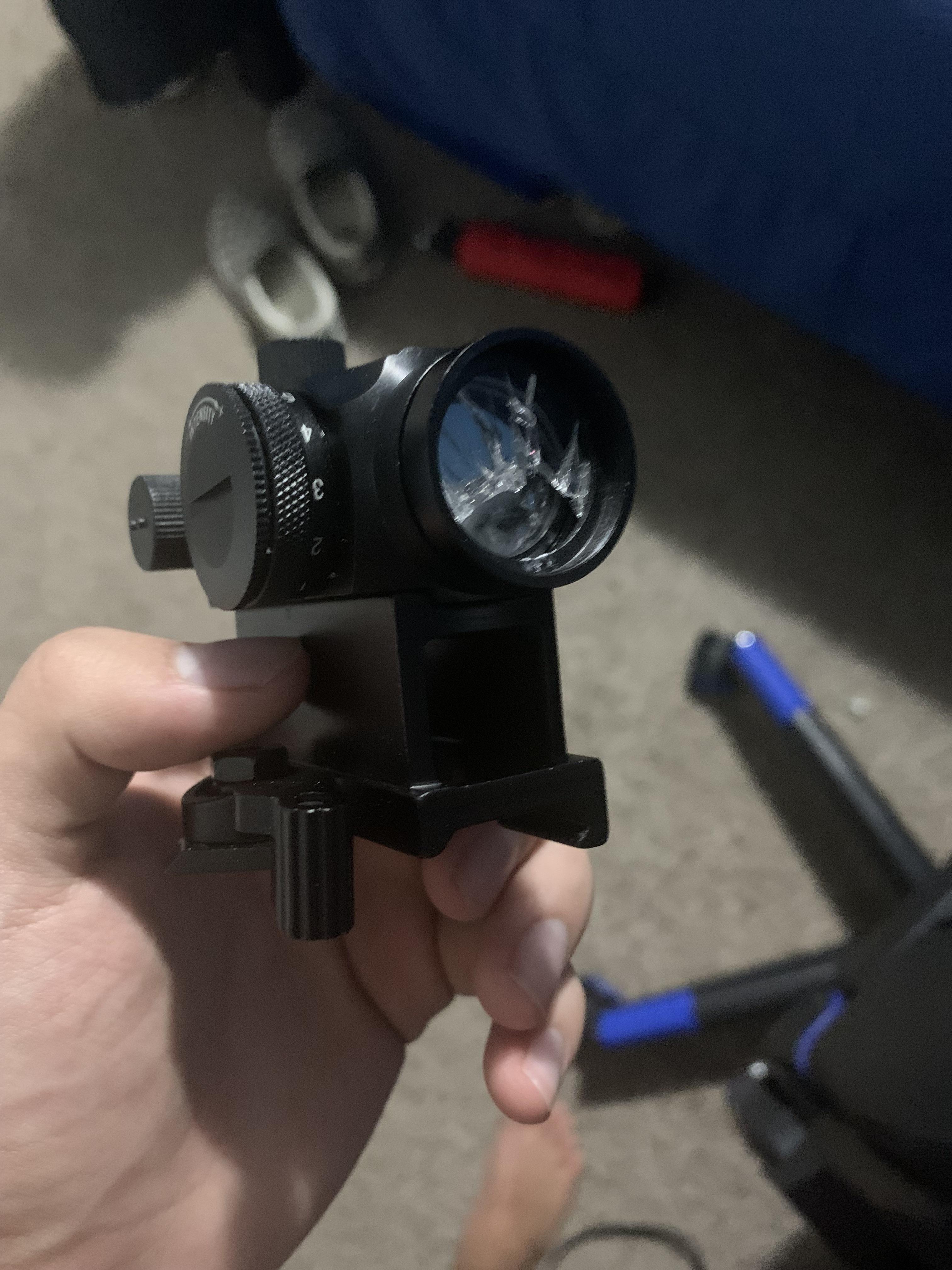 Broken red dot, still works, any suggestions? | Scrolller