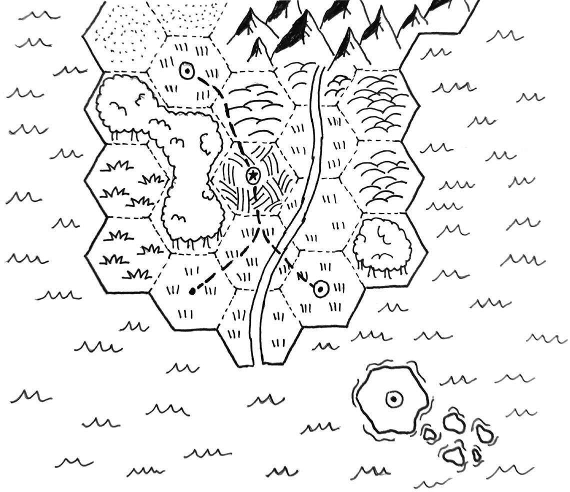 Hand Drawn Hex Map | First Attempt | Scrolller