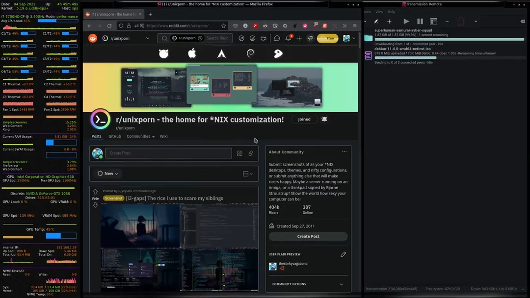 [XFCE/Compiz/Emerald] Compiz/Emerald on deck - Made a few adjustments since last vid - Desktop ...