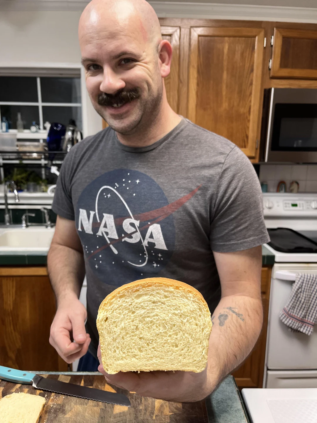 Got my husband a bowl lift mixer for Christmas and his first loaf is better than any of mine 😅 ...