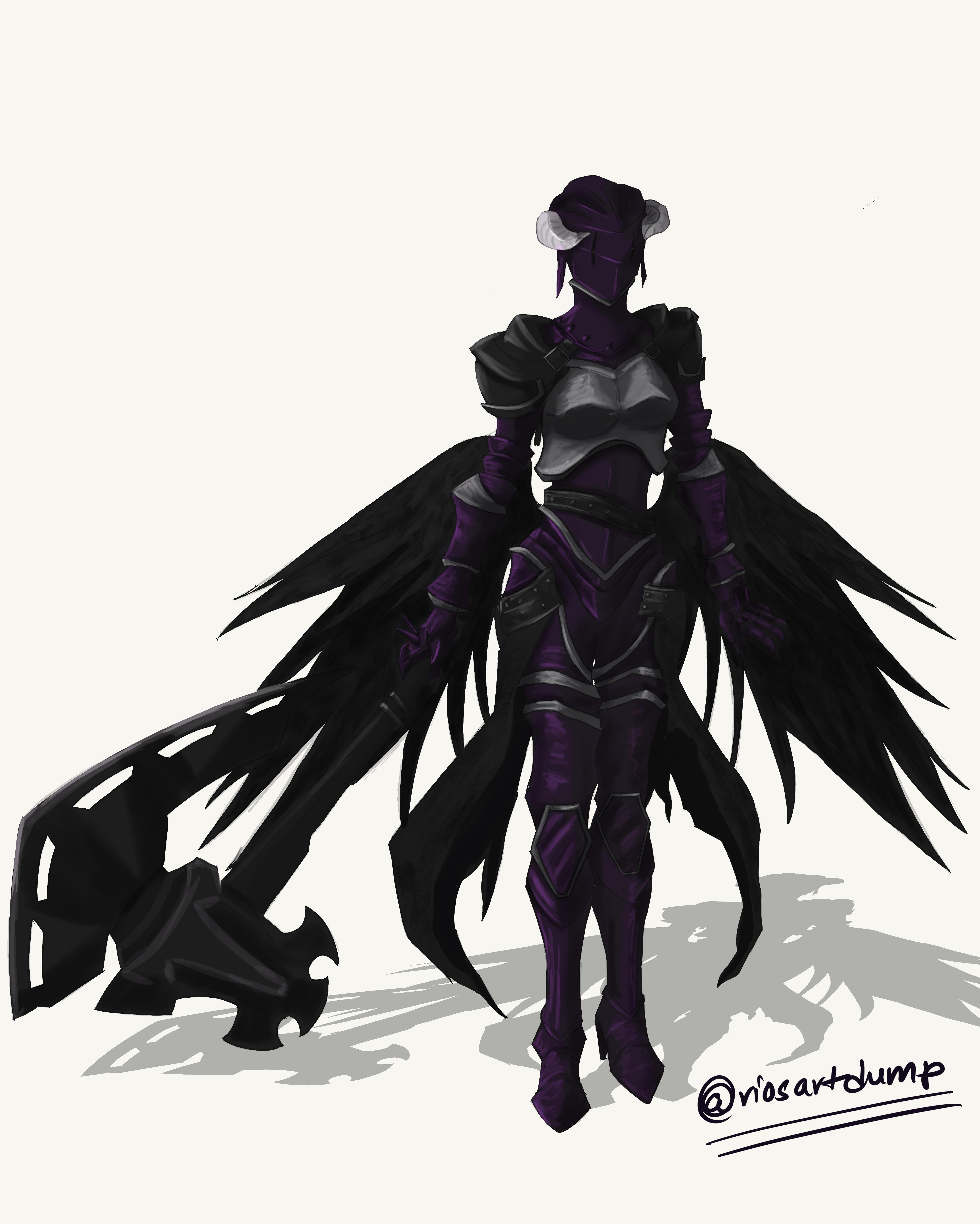 I drew Albedo with her armor. | Scrolller
