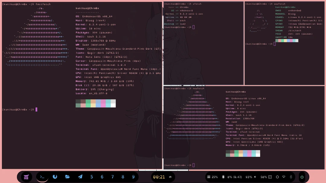 [Sway] Only been using Linux for about 4 months landrd on Sway and Arch for my "on the go ...