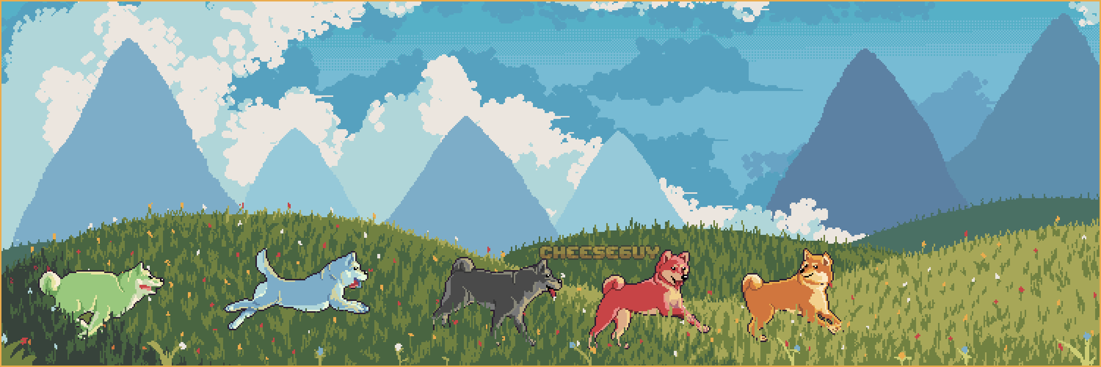 Colorfuls Shibas strolling through the green meadows 🌻 | Scrolller