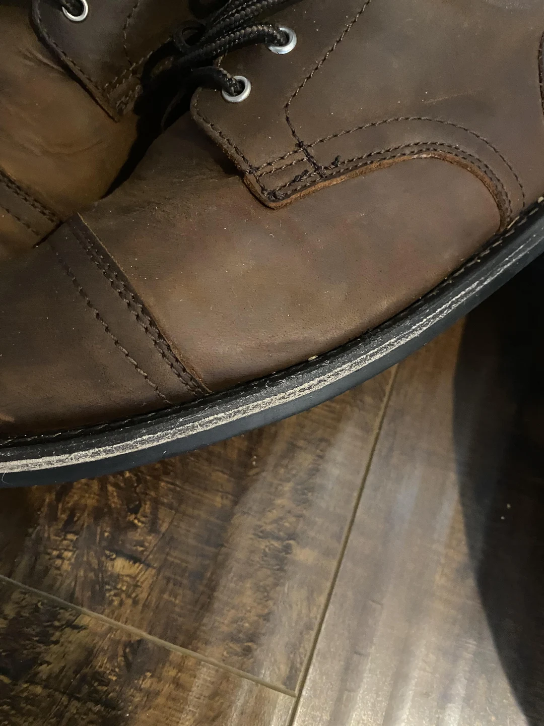 Color change to leather part of sole | Scrolller