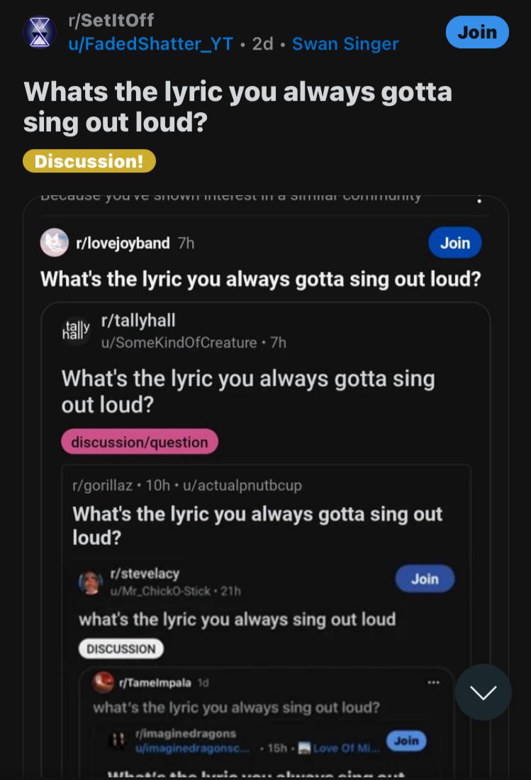 What’s the lyric you always gotta sing out loud? | Scrolller