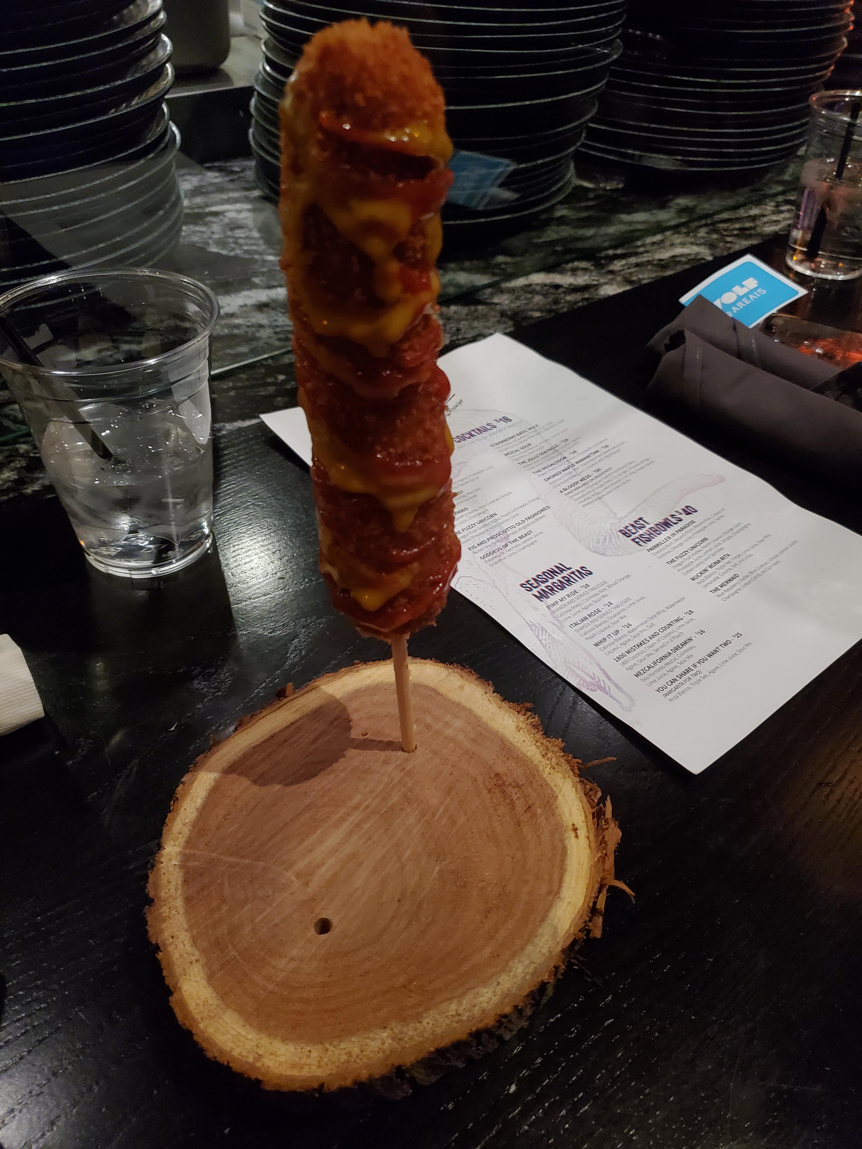 Corn dog on a log slab. Vegas😁 | Scrolller