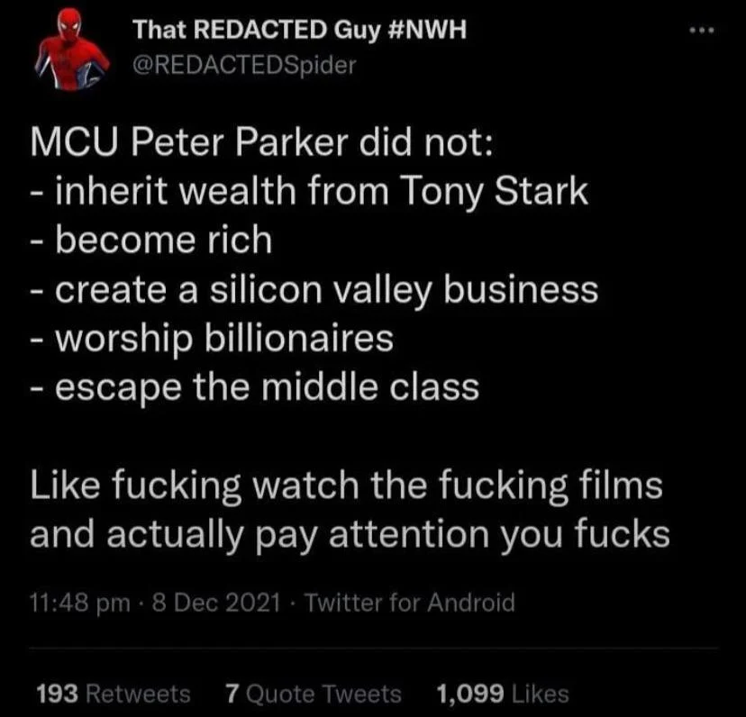 please actually watch the mcu spidey films dumbasses. | Scrolller