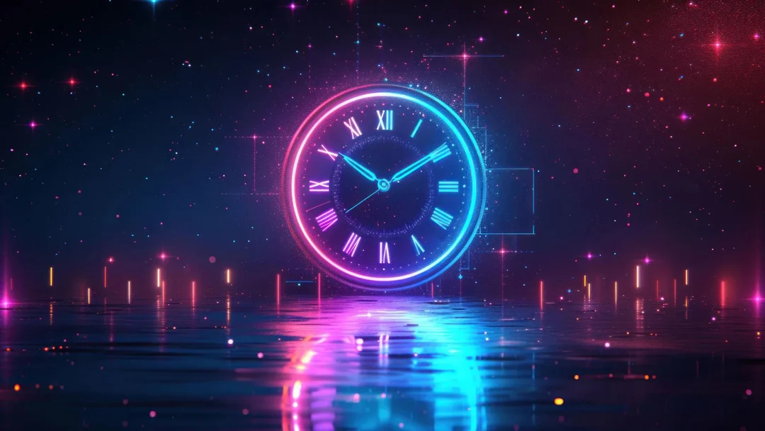 Neon Glowing Clock AI [1920x1080] | Scrolller