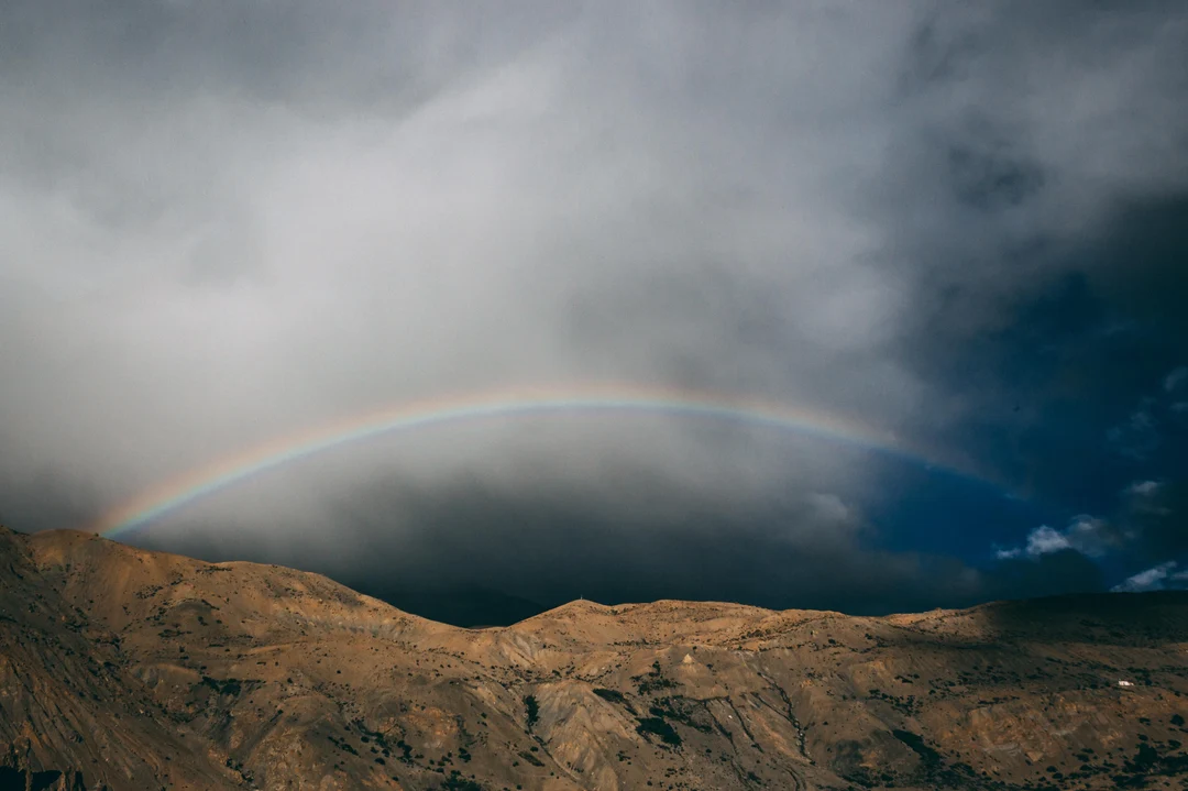 Rainbow over the mountains (4870x3243) (OC) Location : Dhankar village, Spiti valley. | Scrolller